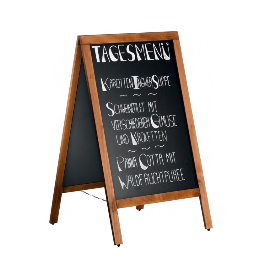 Træskilt med tavle – 7 kg - Gastro Inventar